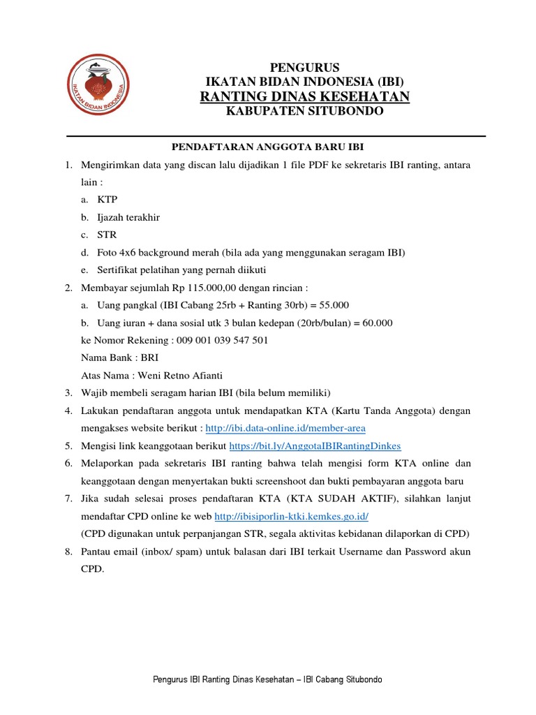 Persyaratan STR, Sipb Faskes, Sipb Mandiri - Ibi Ranting Dinkes | PDF