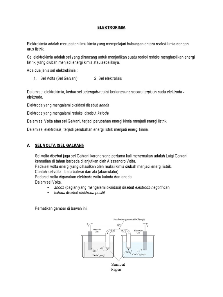 Sel Elektrokimia (Sel Volta) | PDF