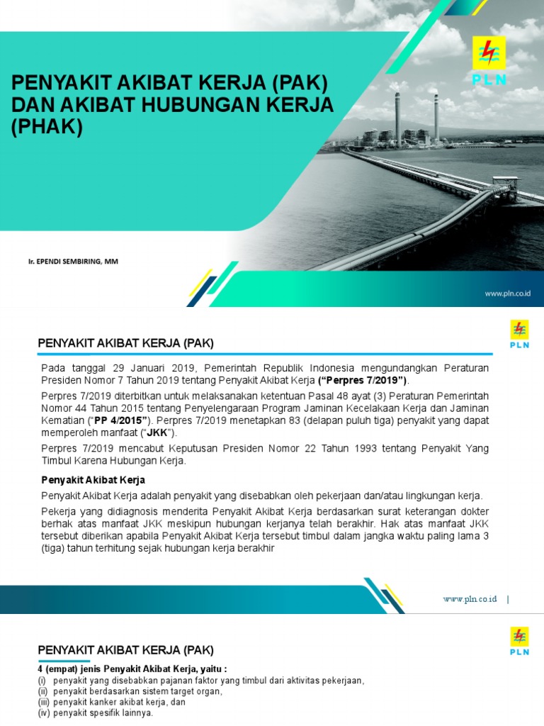 Penyakit Akibat Kerja Dan Hubungan Kerja (Pak Dan Phak) | PDF