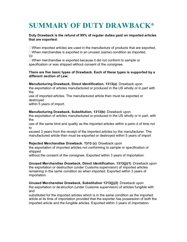 Duty Drawback Flowchart Guide | PDF