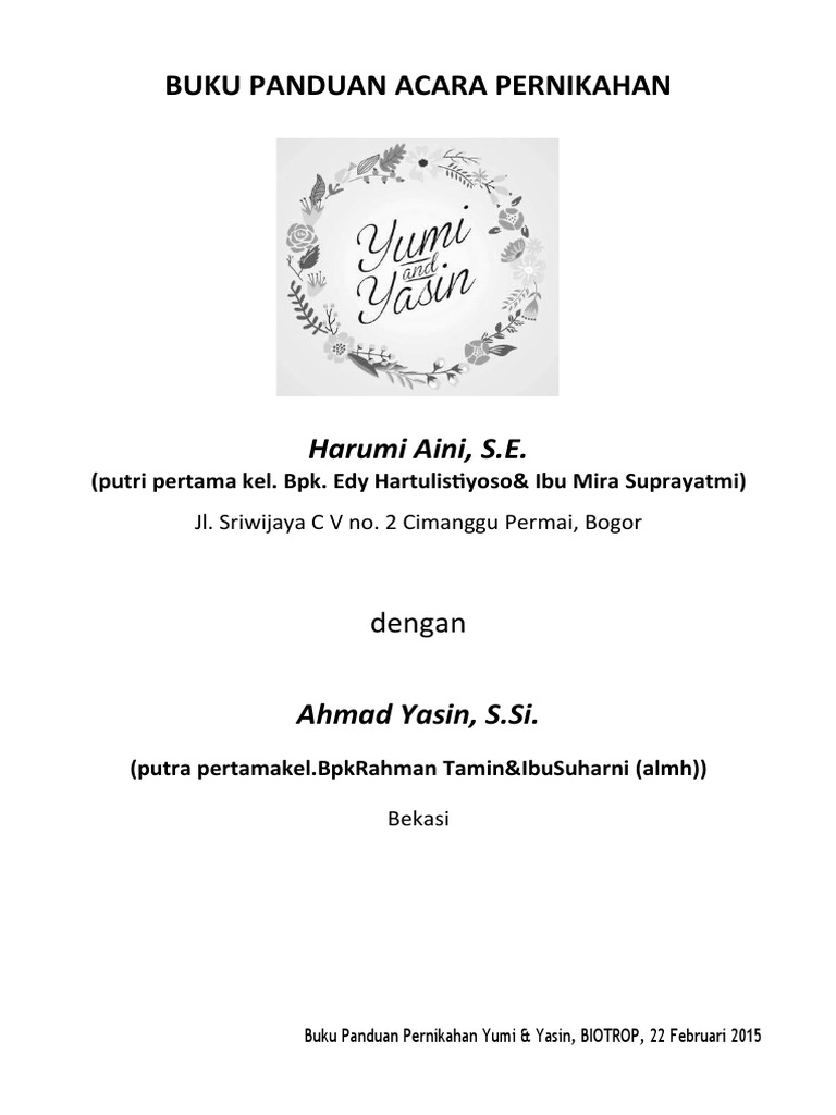 Panduan Lengkap Menggelar Resepsi Pernikahan Rundown Acara PDF Free | PDF