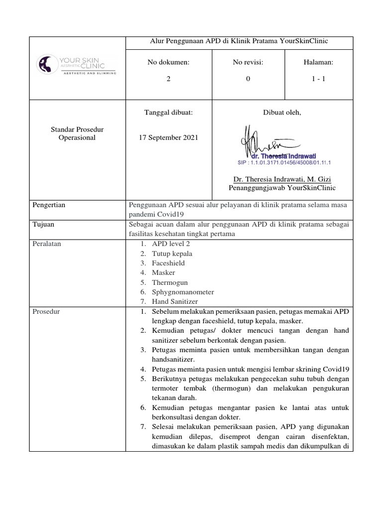 Sop Penggunaan Apd Pdf