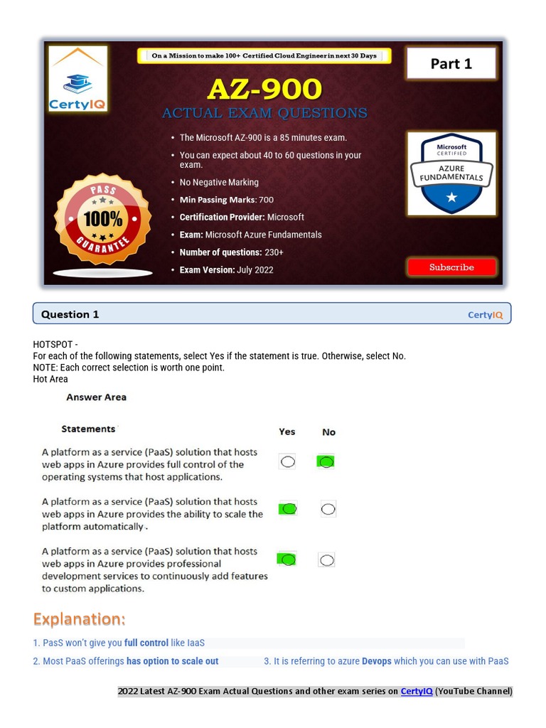 CertyIQ - AZ-900 Exam Questions - Part 1 | PDF | Cloud Computing ...