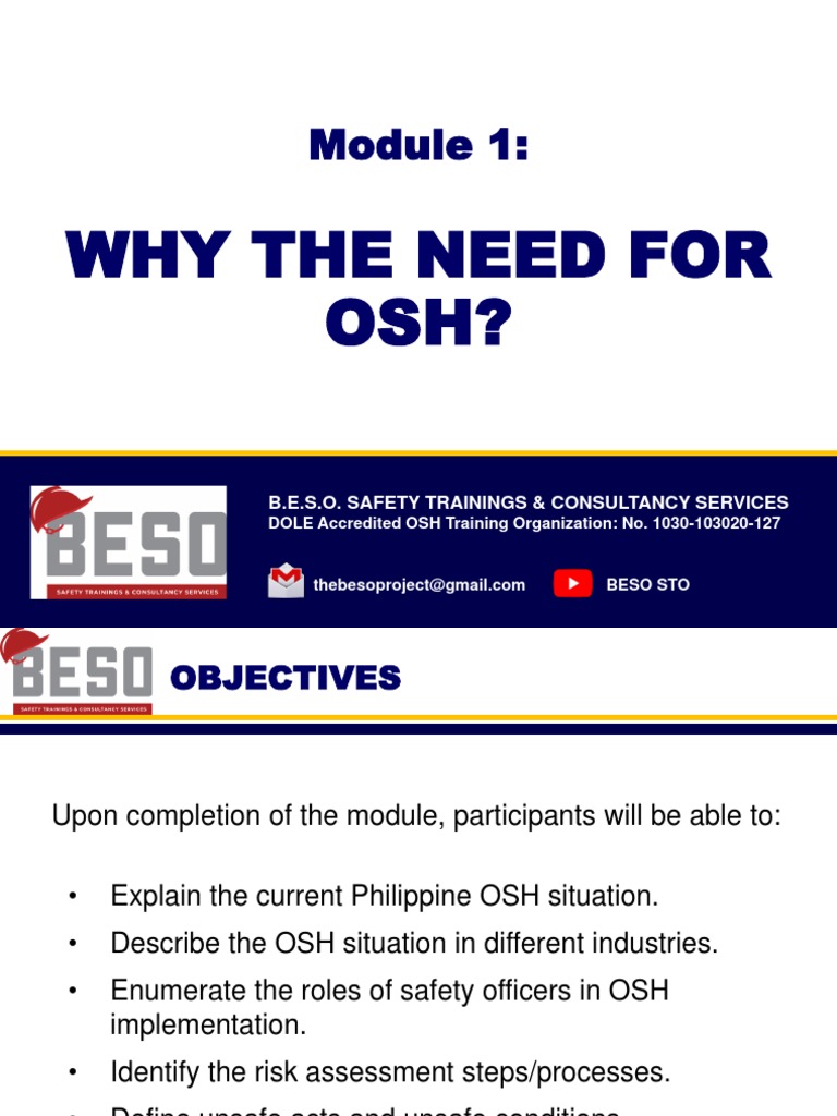 Importance of OSH in the Workplace | PDF | Occupational Safety And ...