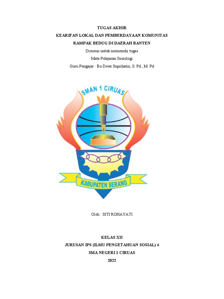 Tugas Akhir Sosiologi. Siti Rohayati | PDF