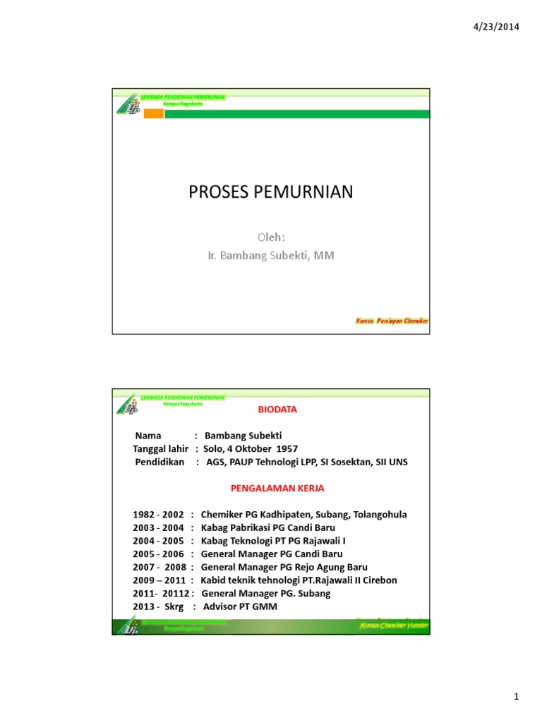Pemurnian Nira | PDF