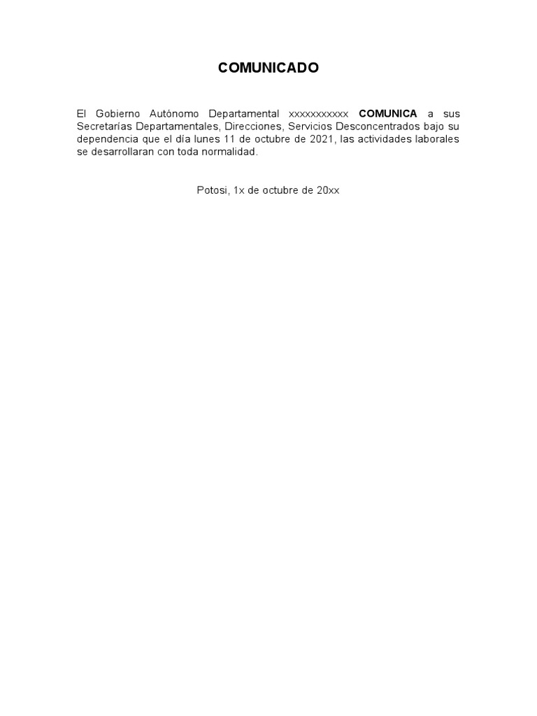 Comunicado Simple | PDF