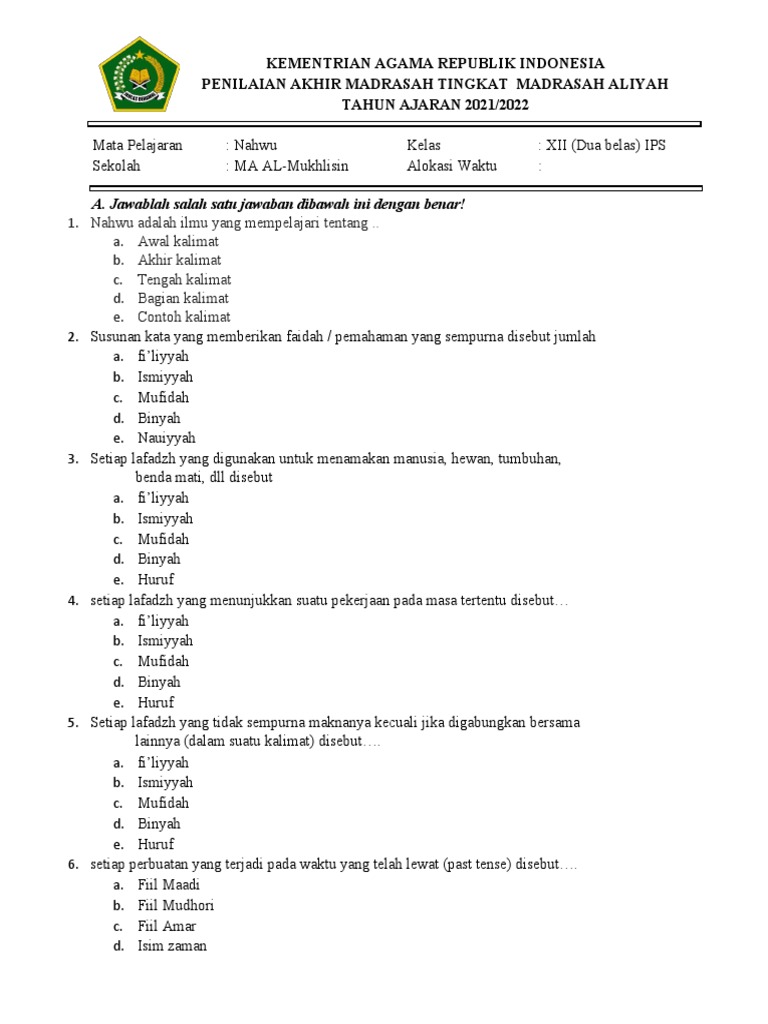 Nahwu Soal Dok | PDF