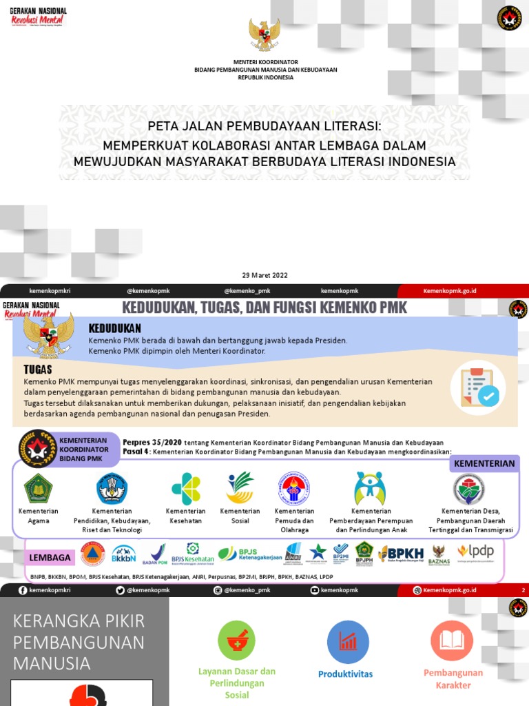 Menko PMK T - Rakornas Bidang Perpustakaan - Perpusnas | PDF | Ilmu Sosial | Sejarah