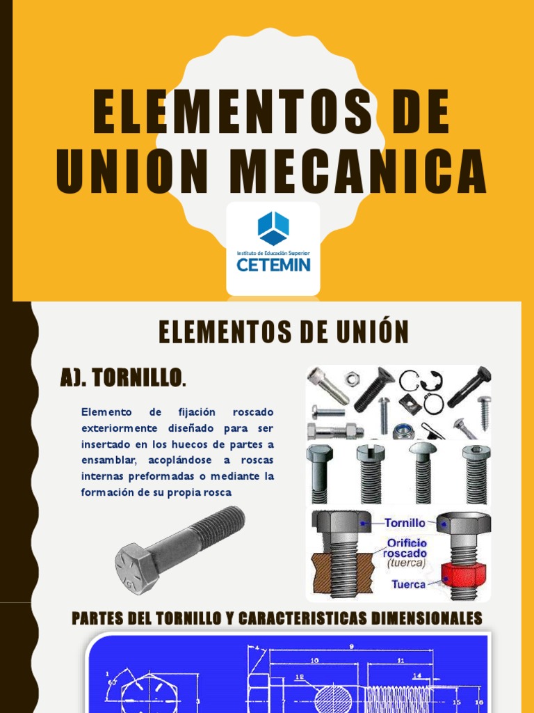 Trabajo Colaborativo Elementos de Union Mecanica | PDF | Tornillo ...