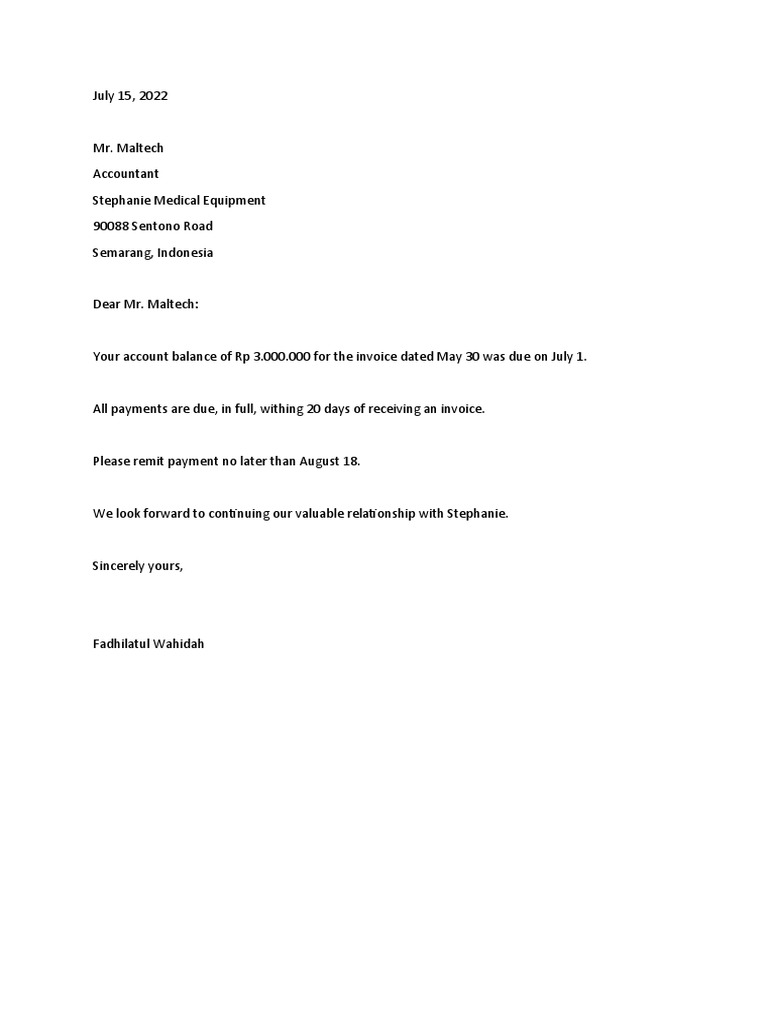 Writing Reminder Letters | PDF