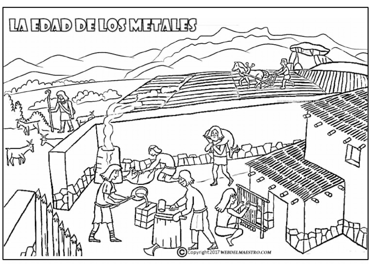 Dibujo Para Colorear De La Edad De Los Metales Pdf
