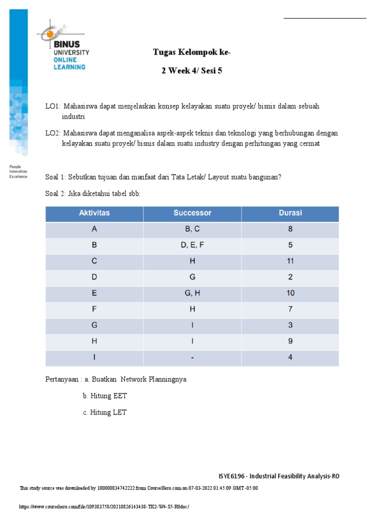 Analisis Kelayakan Industri ISYE6196 | PDF | Teknologi & Rekayasa