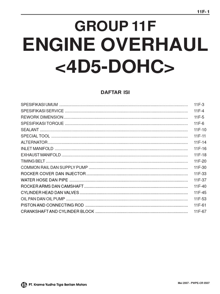 Group 11F Engine Overhaul | PDF | Components | Systems Engineering
