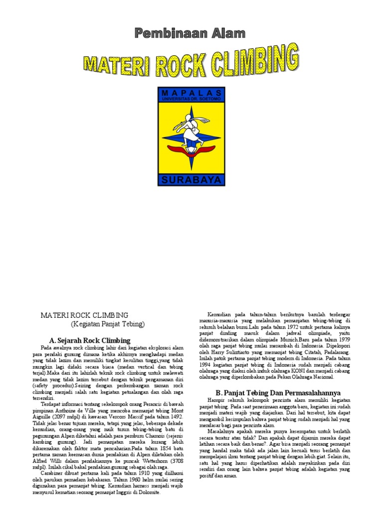 Materi Rock Climbing Singkat | PDF
