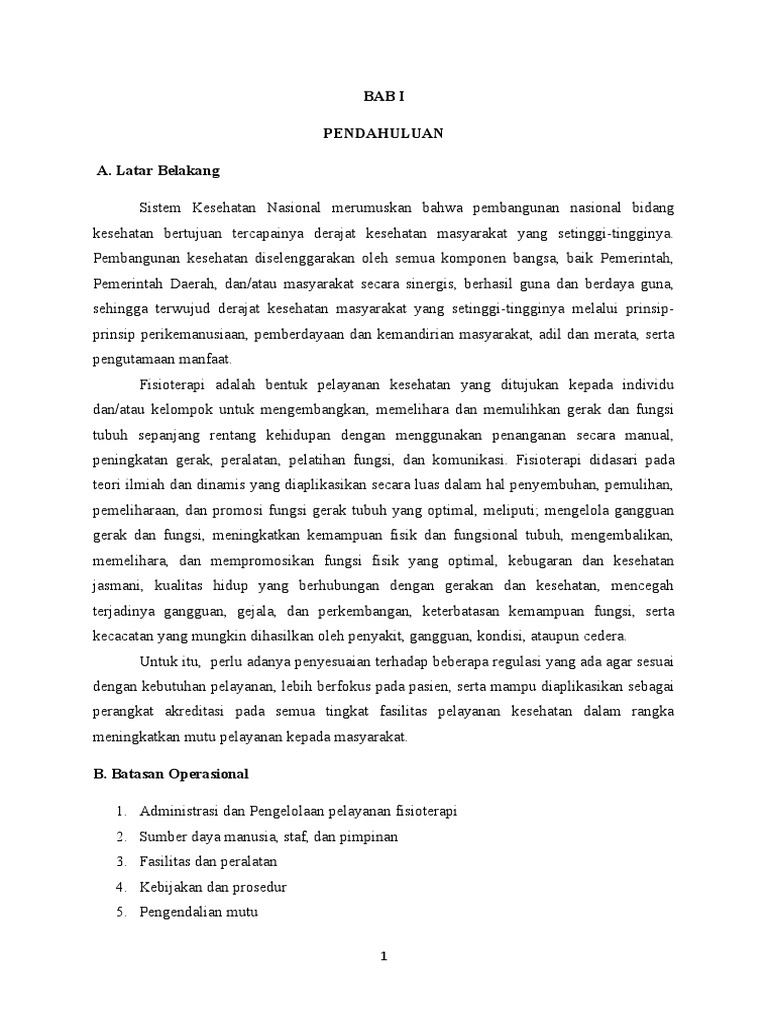 Pedoman Pelayanan Fisioterapi | PDF