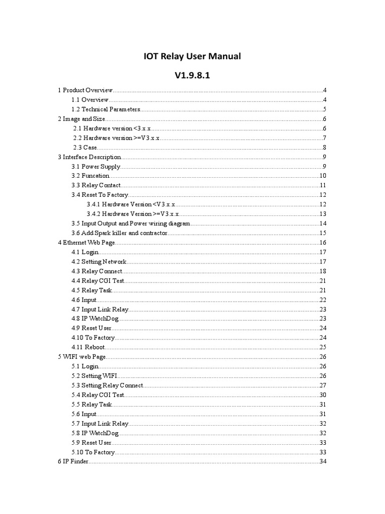 IOT Relay User Manual | PDF | Port (Computer Networking) | Ip Address