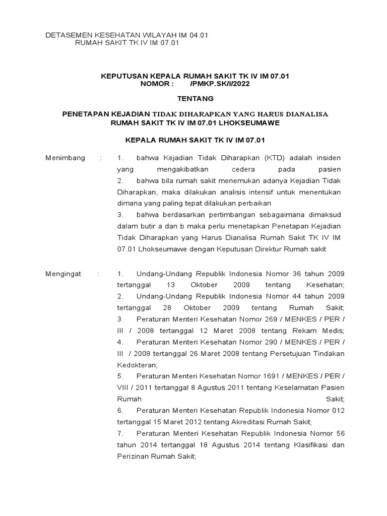 SK PENETAPAN KTD Yang Harus Dianalisatia | PDF | Sains & Matematika