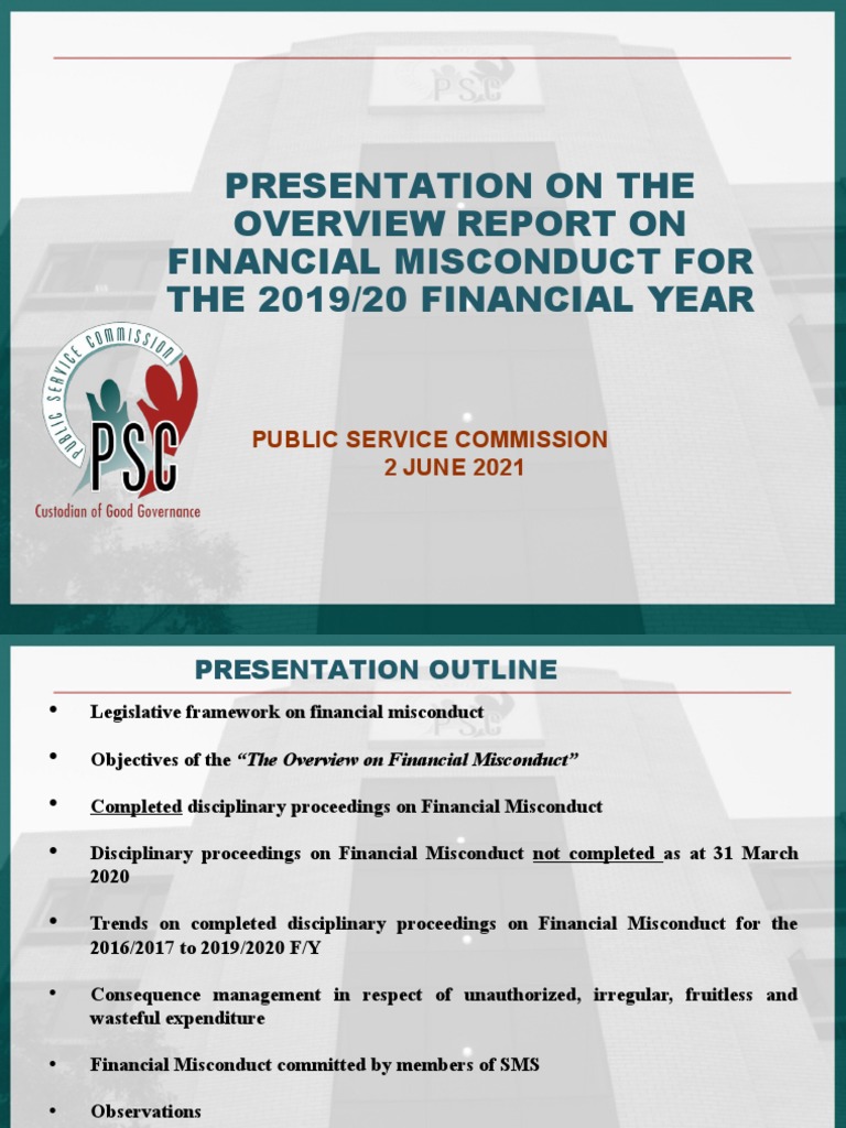 Public Sector Financial Misconduct Report | PDF | Fraud | Crimes