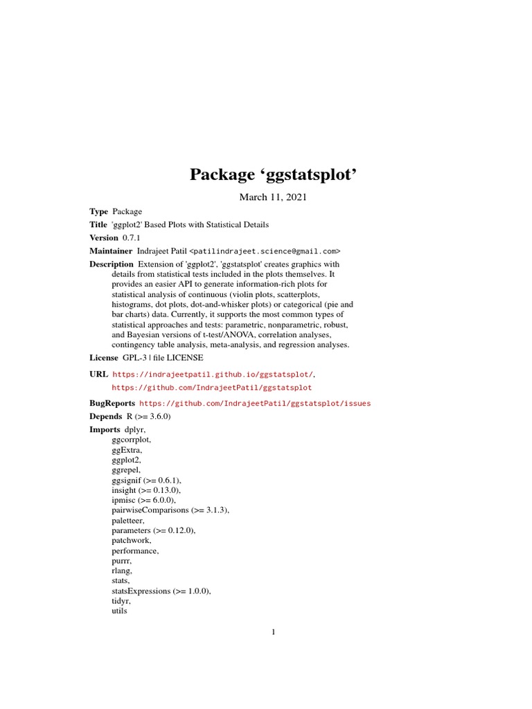 Ggstatsplot | PDF | Statistics | P Value