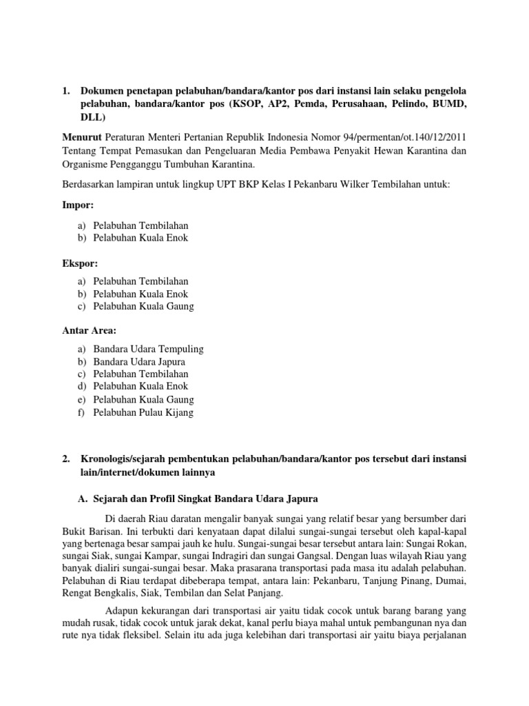 Sejarah Pelabuhan dan Bandara Tembilahan | PDF | Bisnis | Teknologi ...