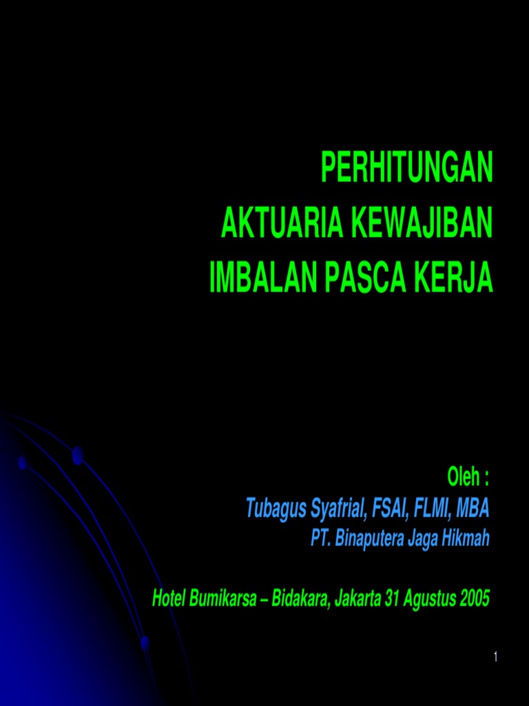 Perhitungan Aktuaria Imbalan Kerja | PDF