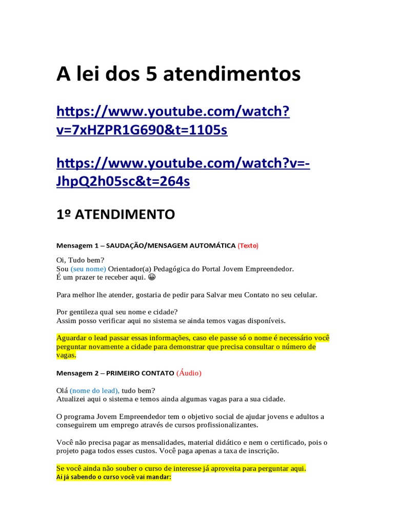 Script de Atendimento | PDF | Desenvolvimento profissional | Internet