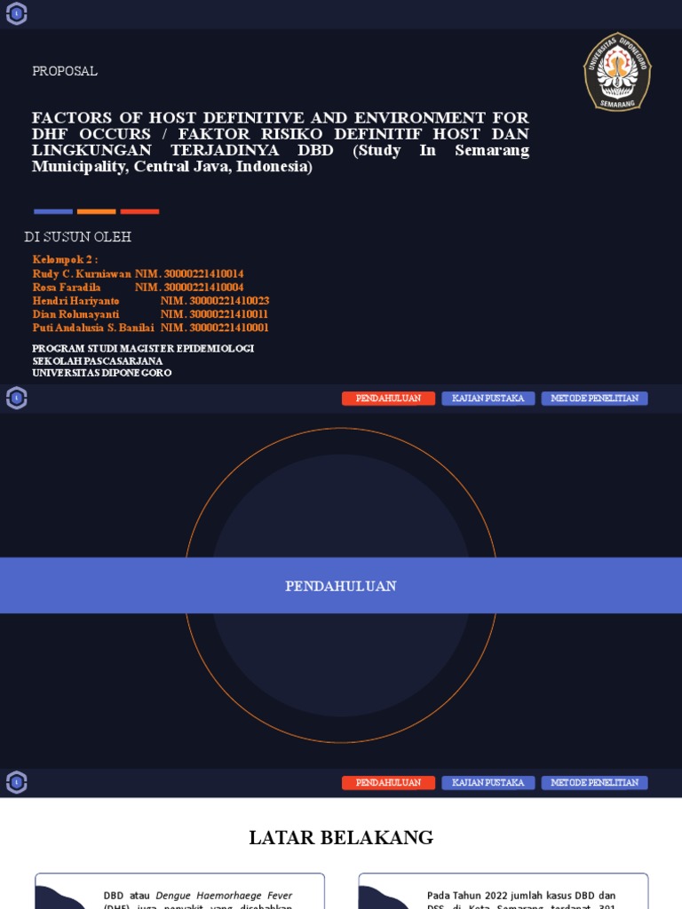 Proposal Risk Factors of Host Definitive and Environment For DHF Occurs | PDF