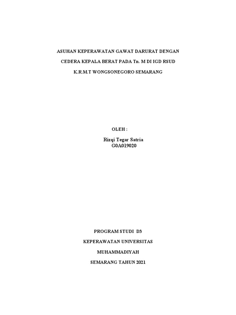 Askep CKB IGD | PDF