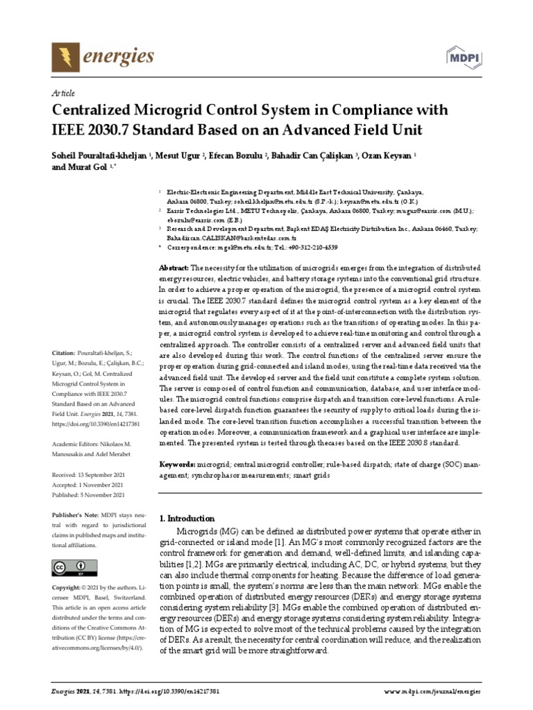 Centralized Microgrid Control System in Compliance With IEEE 2030.7 ...