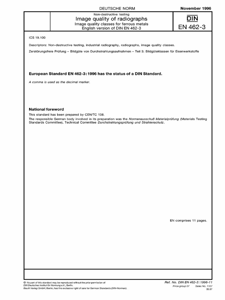Din en 462-3-1996 | PDF