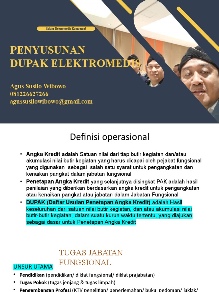 Materi Pak Agus SW - Menyusun Dupak Elektromedis | PDF