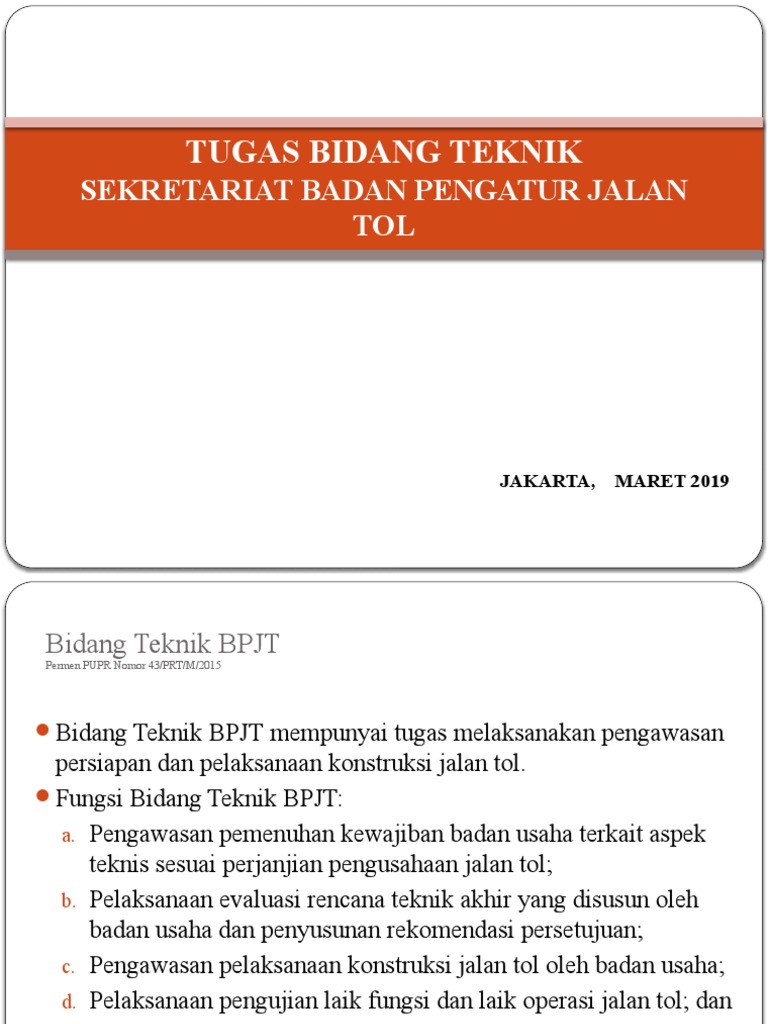Tugas&Fungsi Bidang Teknik, Set BPJT - Edit2 | PDF