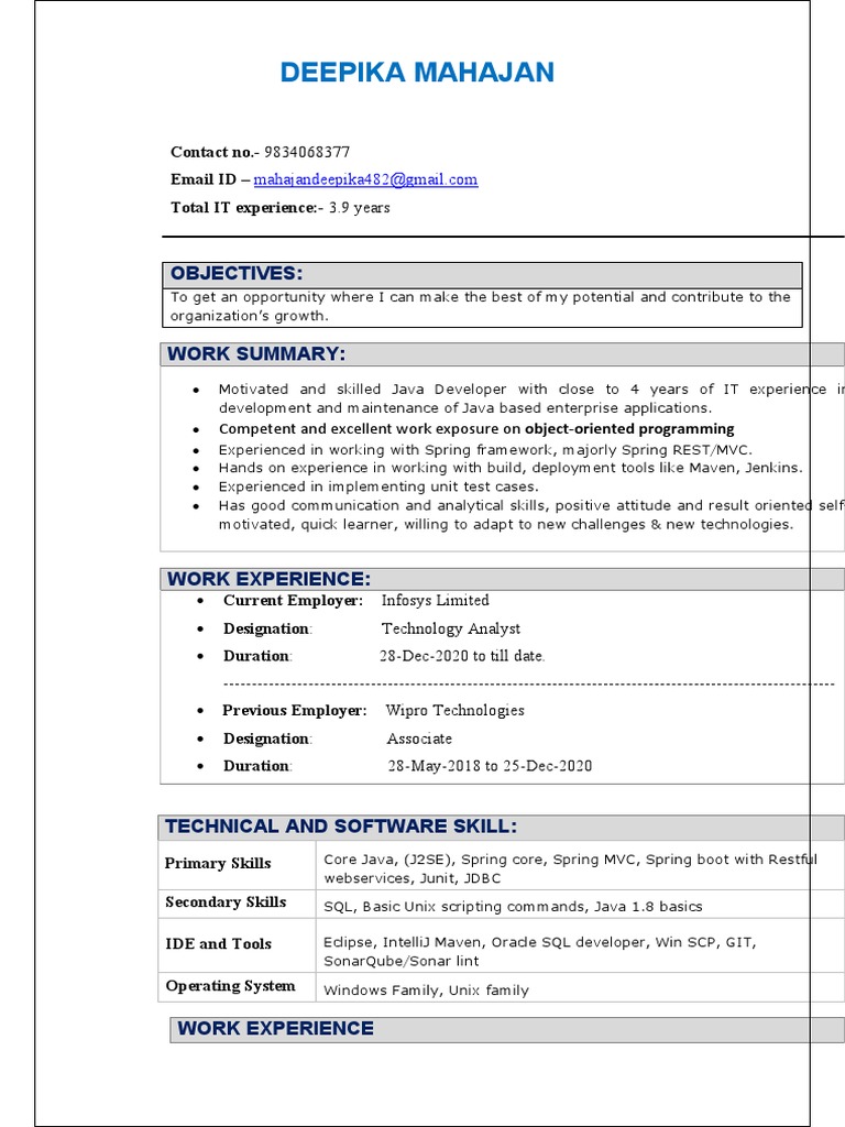 Deepika Mahajan: Objectives | PDF | Spring Framework | Java ...