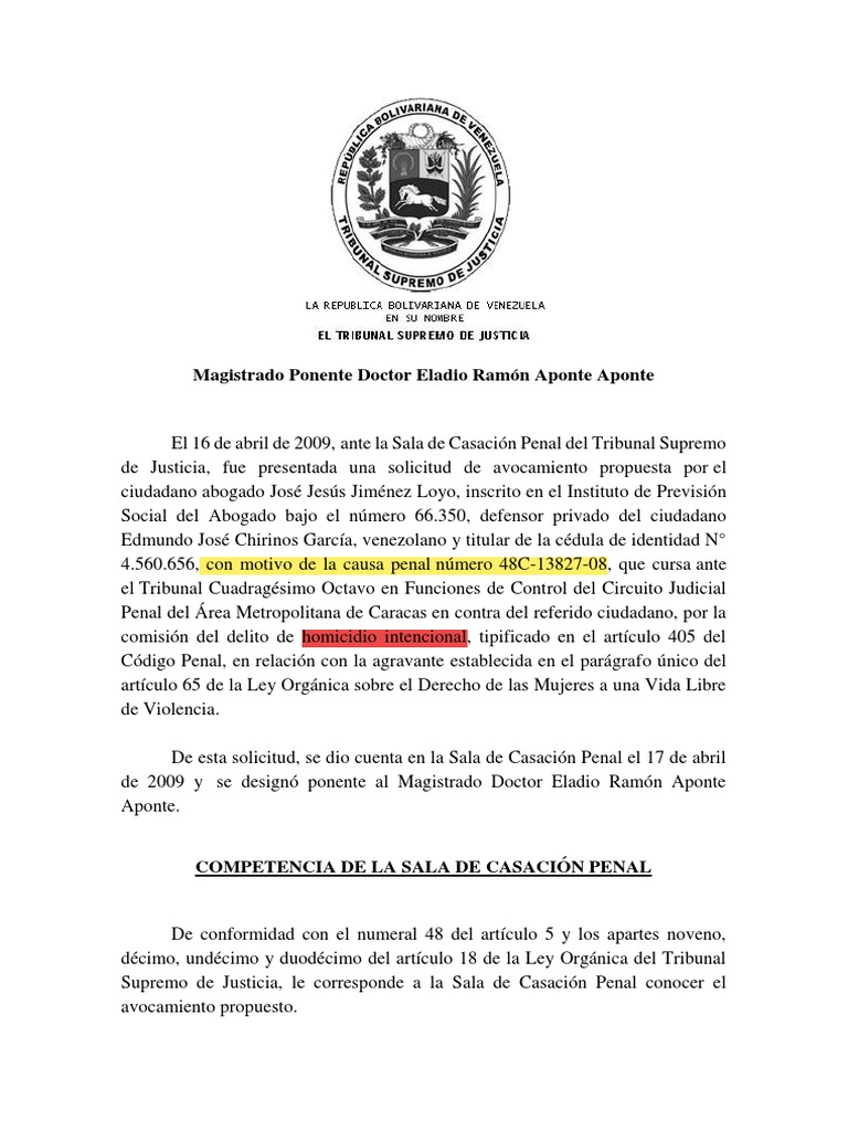 Magistrado Ponente Doctor Eladio Ramón Aponte Aponte | PDF | Debido al ...
