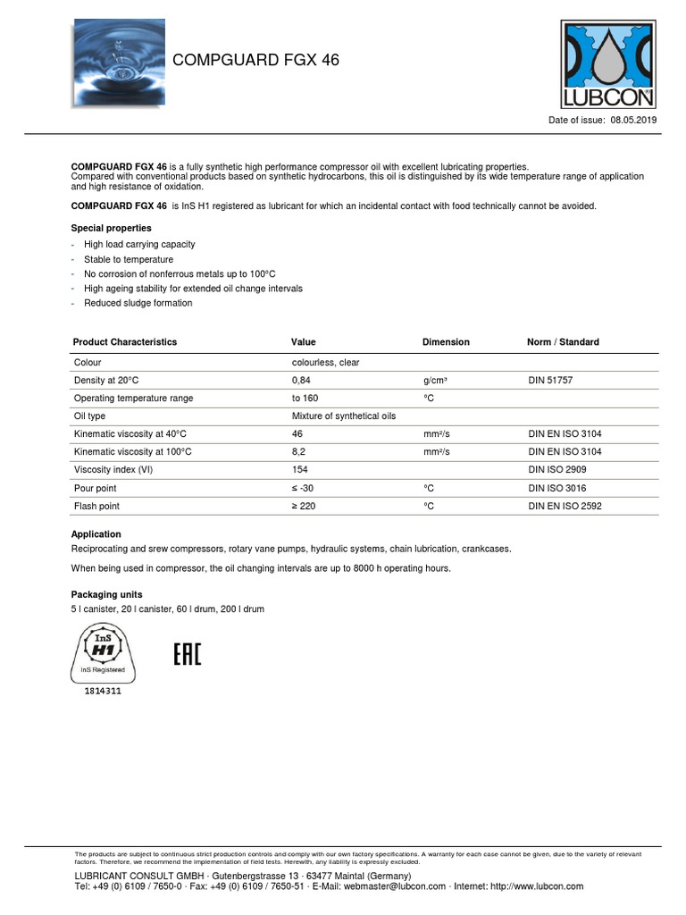 Compguard FGX 46-Eng | PDF | Motor Oil | Mechanical Engineering