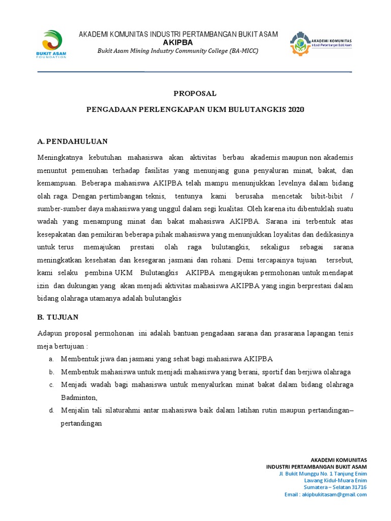 Proposal - BADMINTON | PDF