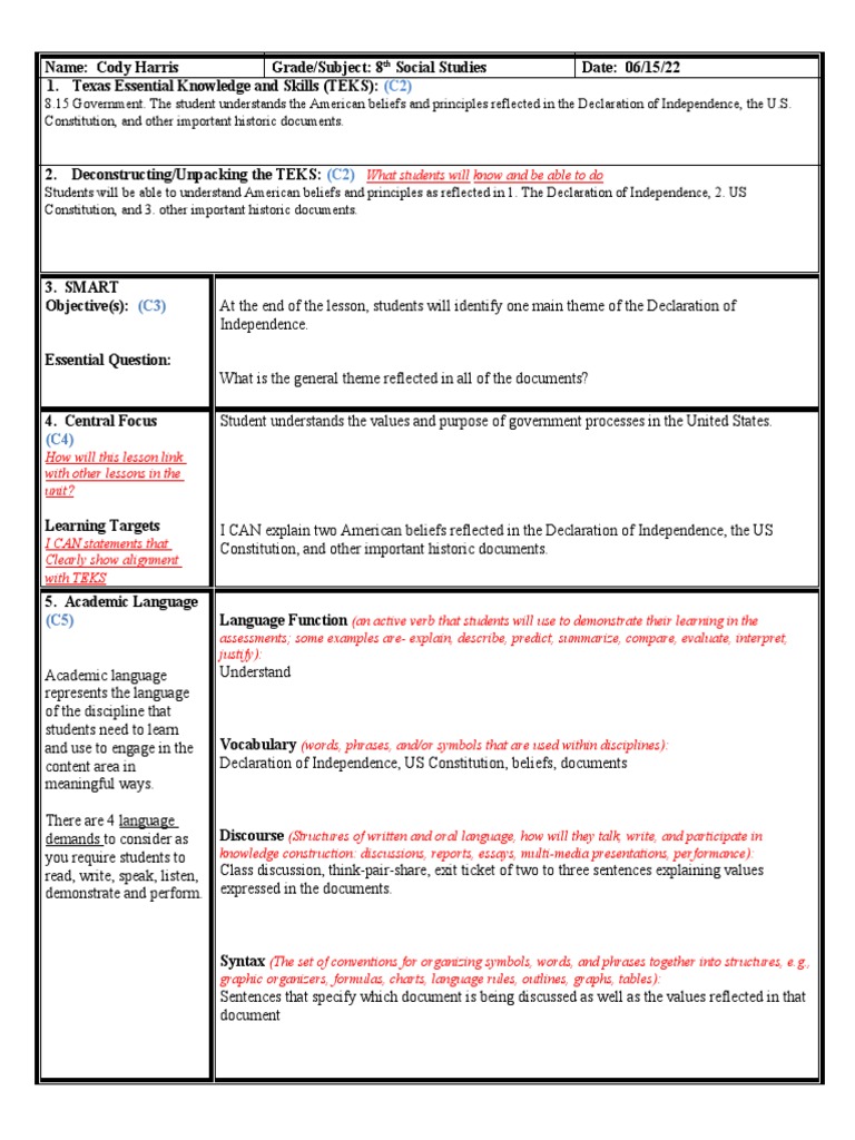 Edtpa Lesson Plan Guide LPG 1 | PDF | Educational Assessment | Learning