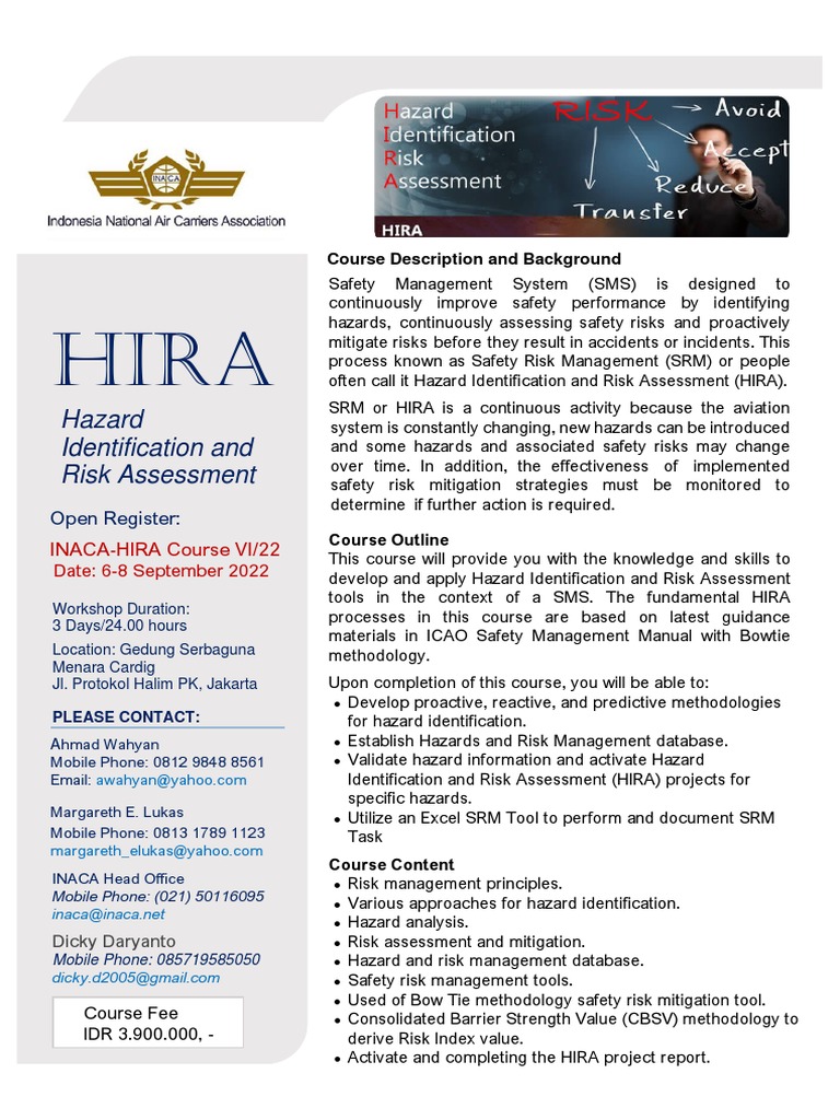HIRA Course VI-2022 | PDF | Risk Management | Risk