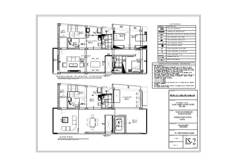 Segunda Planta (Tipico) : Psj.5 Mz.A - Lt.16 Aa - Hh. Andres Avelino Caceres Vmt-Lima | PDF ...
