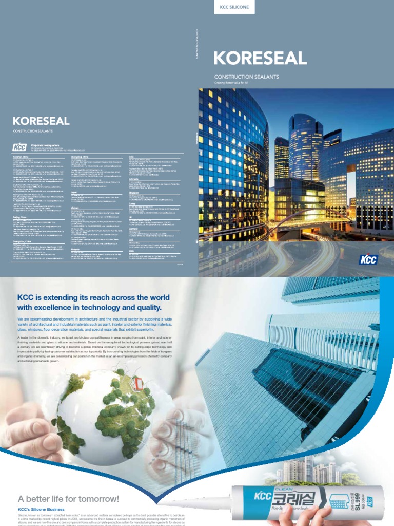 KCC Catalogue Sealant Eng | PDF | Silicone | Concrete