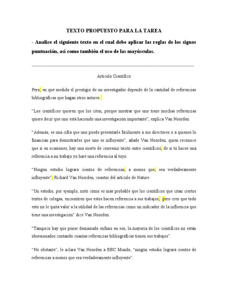 Mayúsculas y Signos de Puntuación | PDF