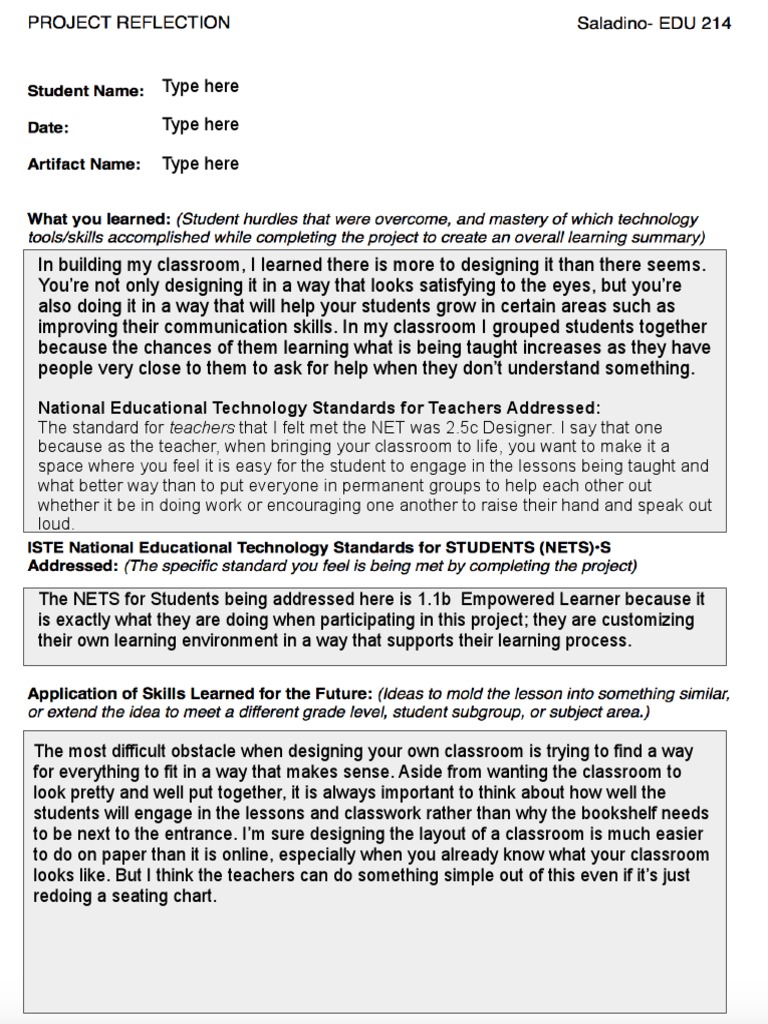 Classroom Reflection | PDF