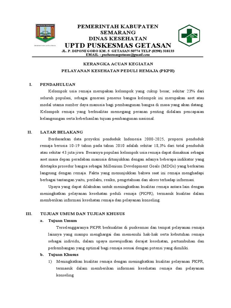 Kak Program PKPR | PDF | Pengembangan Diri | Sains & Matematika