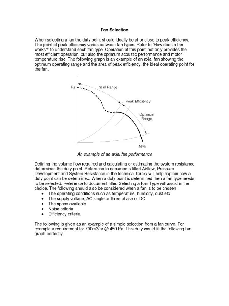 Fan Selection for Optimal Efficiency | PDF | Electrical Resistance And ...