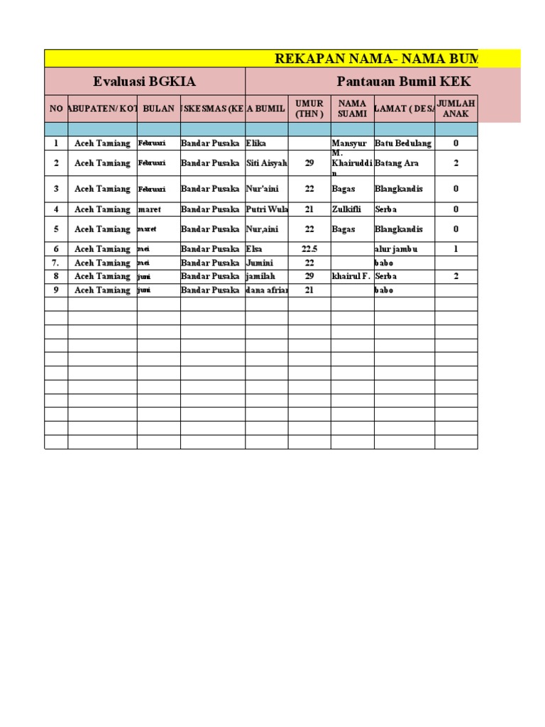 Data Bumil Kek 2022 | PDF
