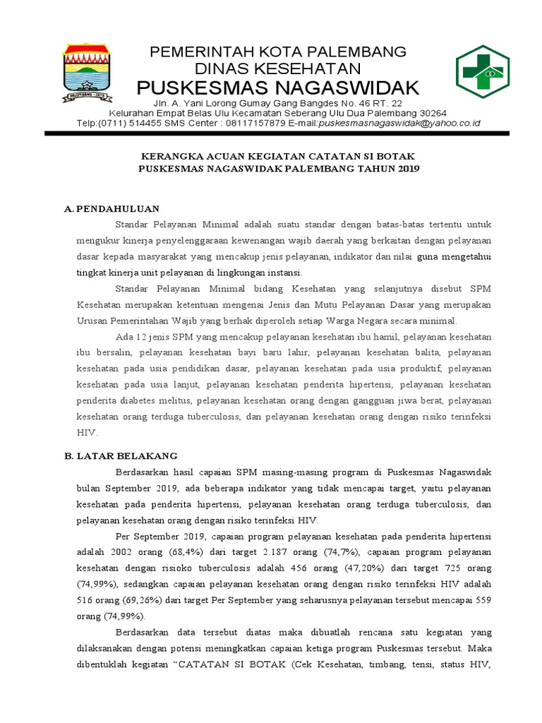 Kerangka Acuan Kegiatan Catatan Si Botak | PDF | Karier & Perkembangan | Bisnis