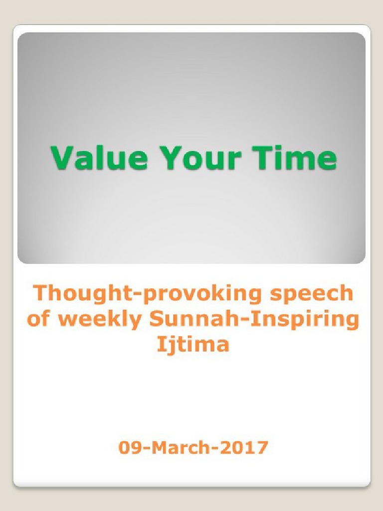 Value Your Time: Islamic Guidance on Life | PDF | Abrahamic Religions