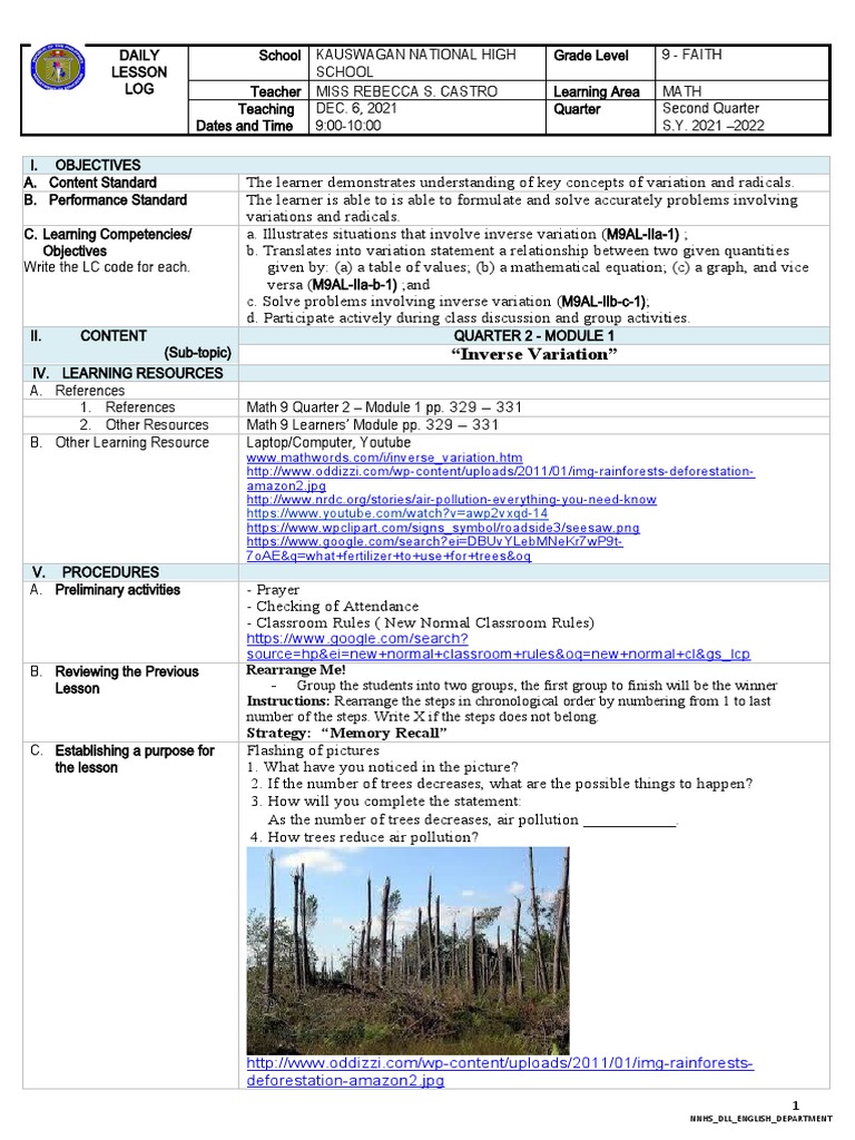 DLL For CO1 Final - Arlyn | PDF | Atmosphere Of Earth | Speed