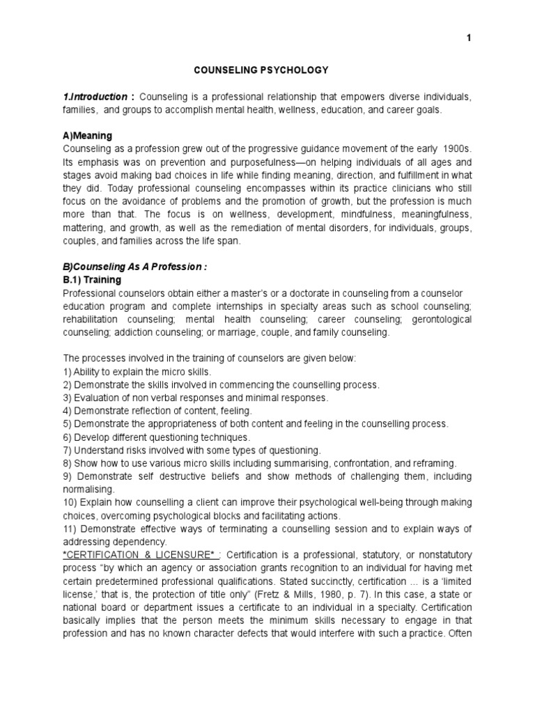 Counseling Psychology | PDF | Reinforcement | Psychotherapy